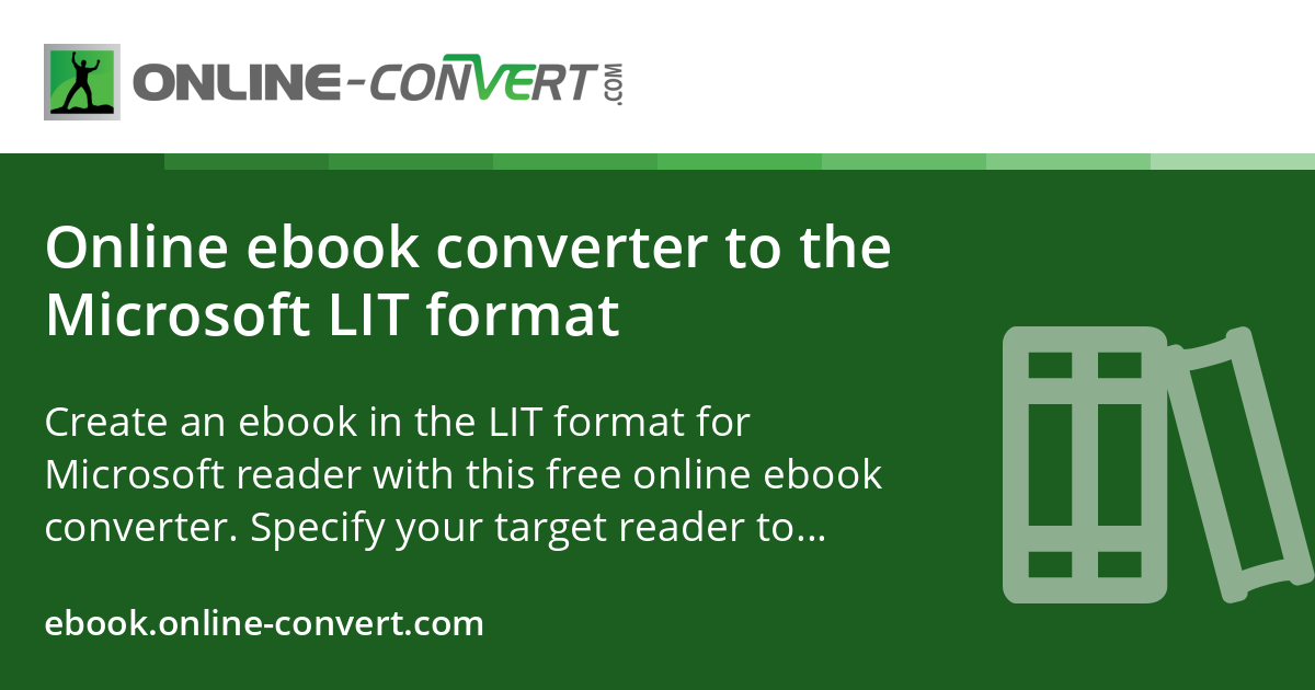 Online ebook converter to the Microsoft LIT format