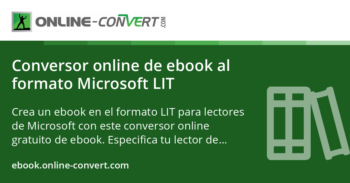 Conversor online de ebook al formato Microsoft LIT
