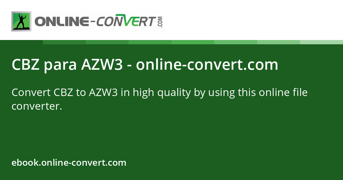 CBZ a AZW3 - online-convert.com